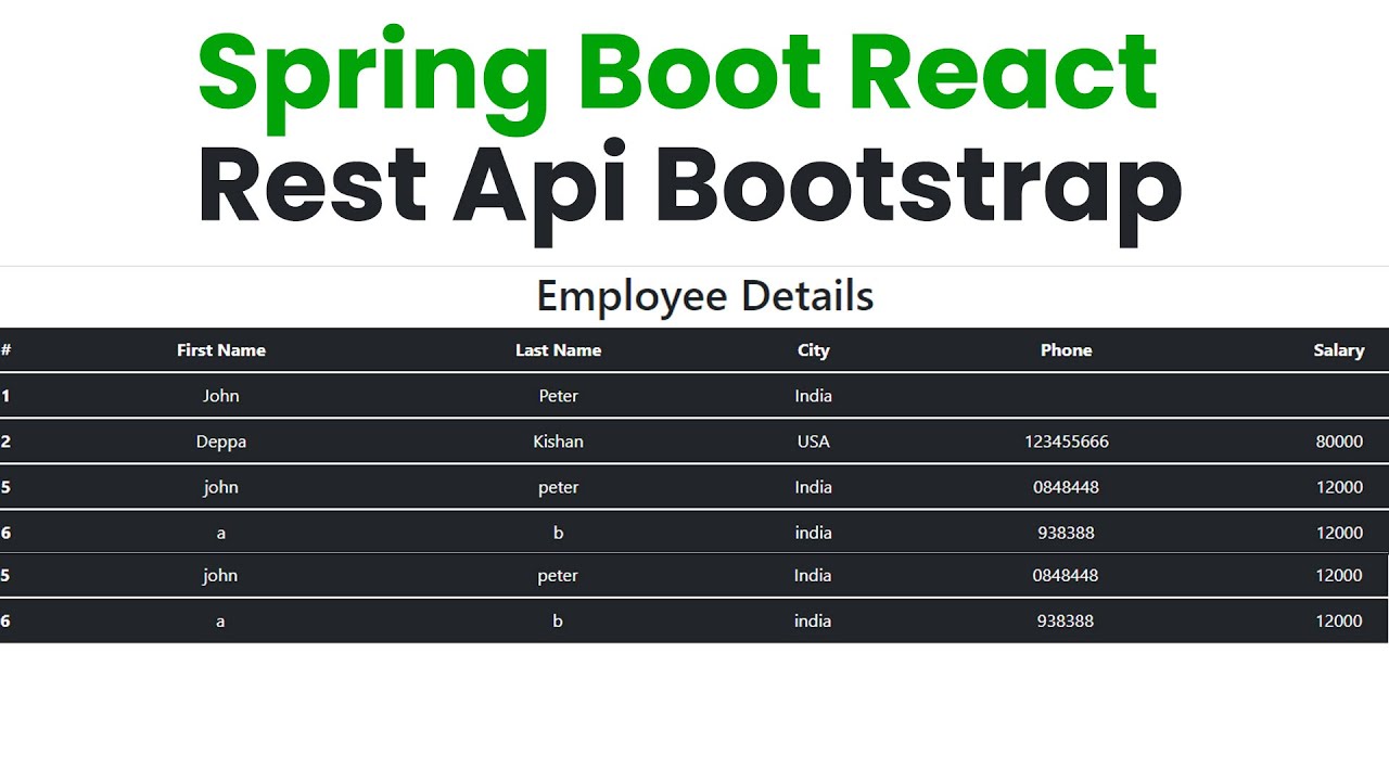 Spring Boot React Rest Api Bootstrap