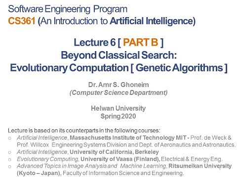 Intro to Artificial Intelligence 6 | PART B Genetic Algorithms–Beyond Classical Search in Arabic ...