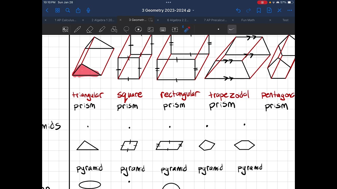Geometry Notes 9-1 Solid Figures: Identifying, Volume, and Area