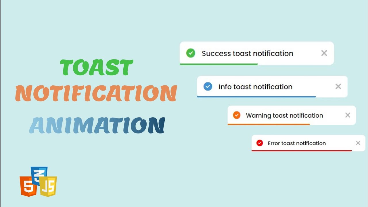 How to make Toast Notification Using HTML, CSS & Javascript | Art with Code...