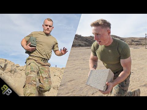 US Marine vs Army Soldier Obstacle Course Battle