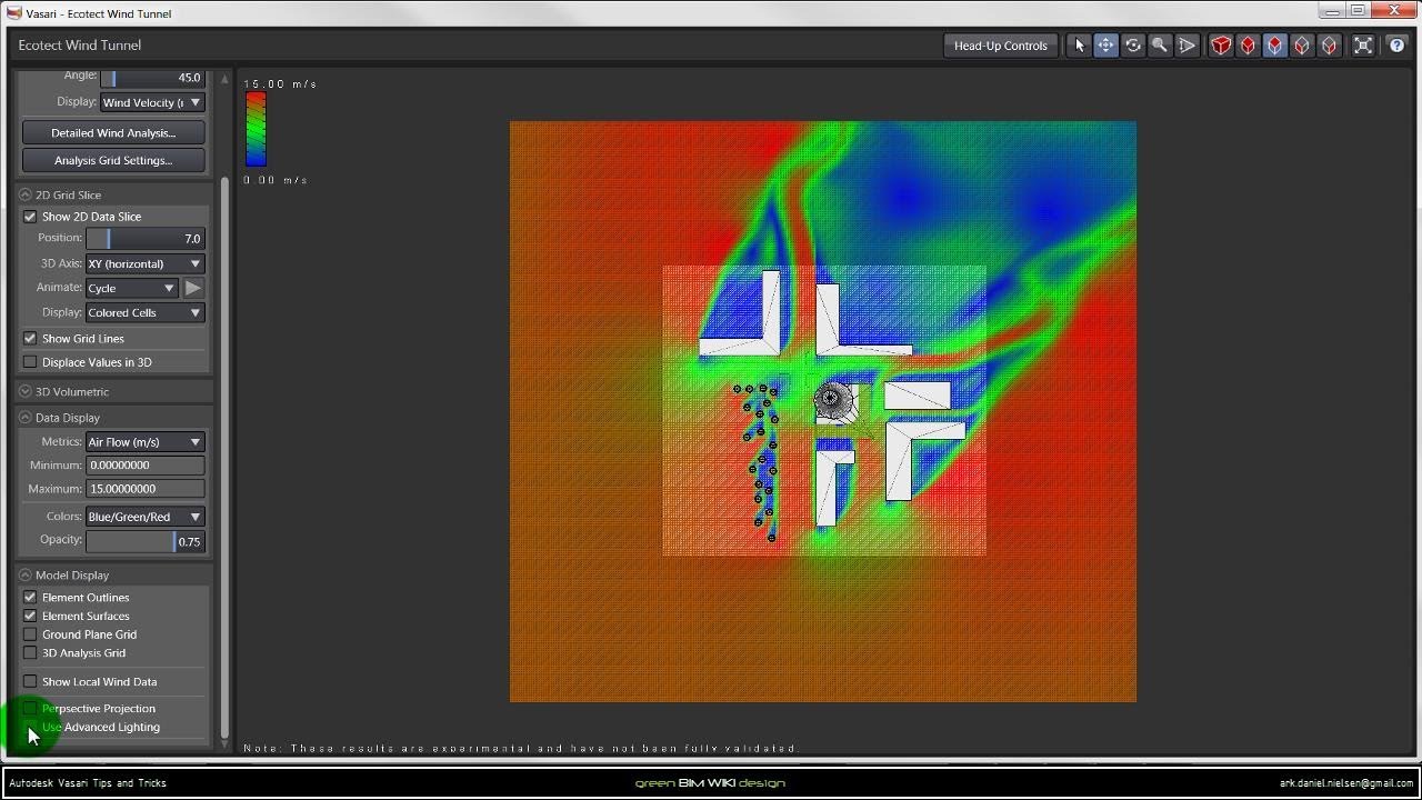 Autodesk Vasari WA - Tips and Tricks about 2D Wind simulation and manipulating output