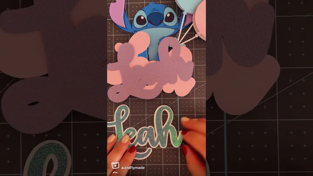 Assembling a Stich cake topper💙 #cricut#cricutmade#custommade#handmade#fyp#caketopper
