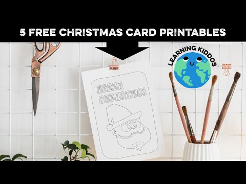 Five free printable Christmas cards to color in