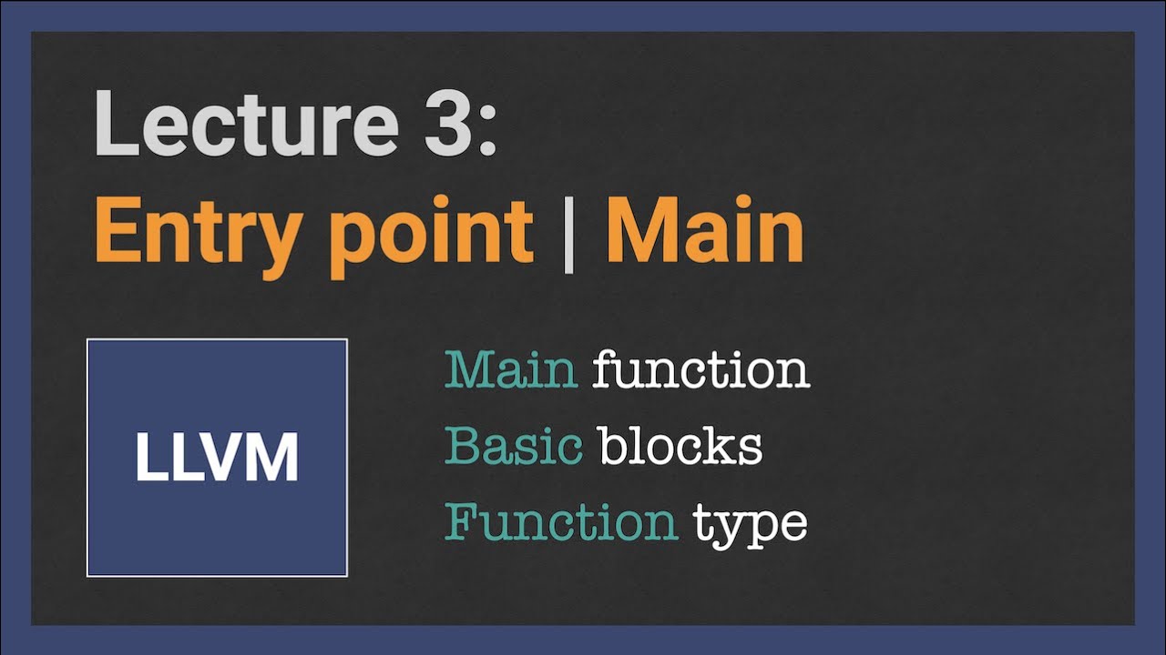 Programming Language with LLVM [3/20] Basic numbers | Main function