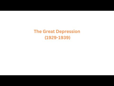 The Great Depression 1929 1939