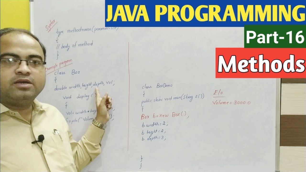 JAVA PROGRAMMING | Part-16 | Methods