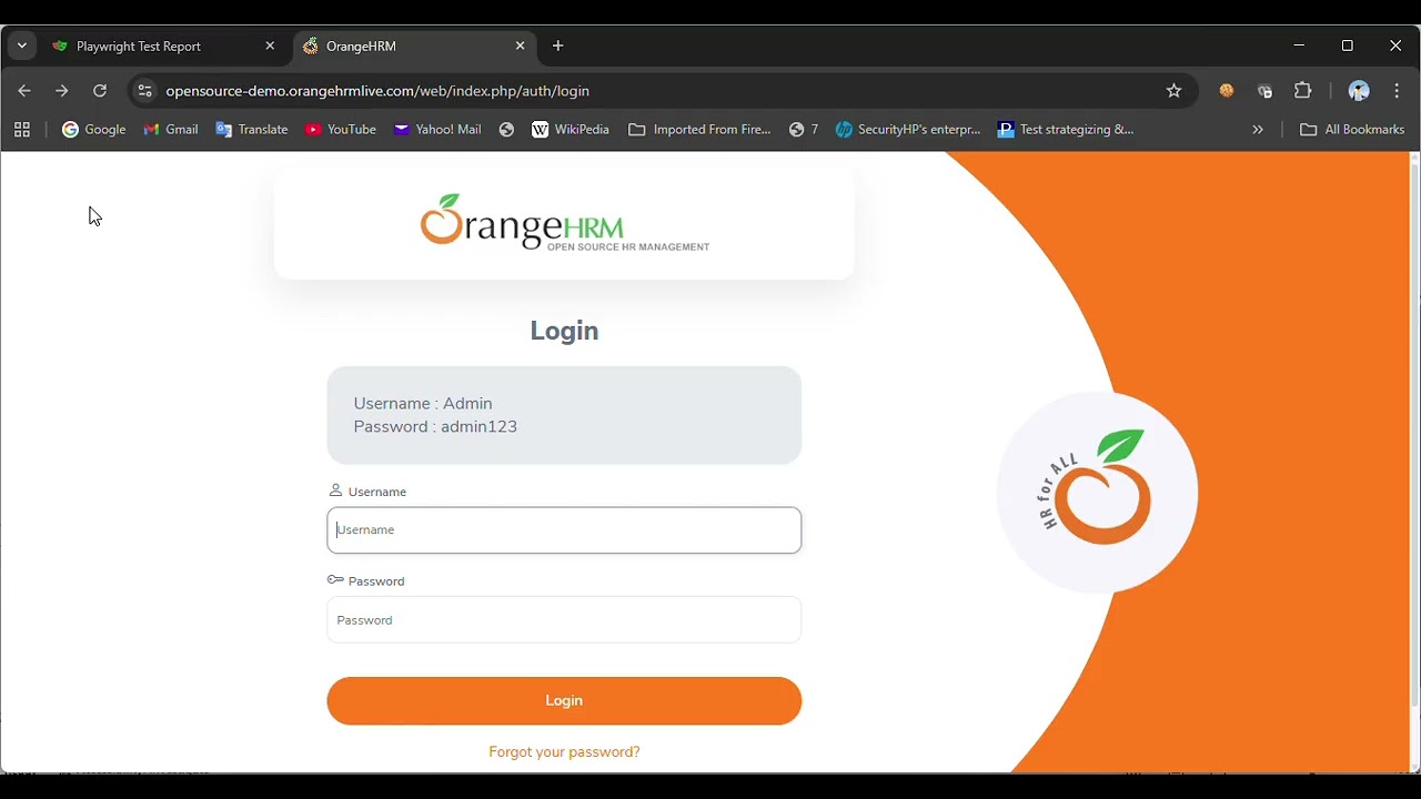 PlayWright TypeScript Data Driven Testing using Excel OrangeHRM Login
