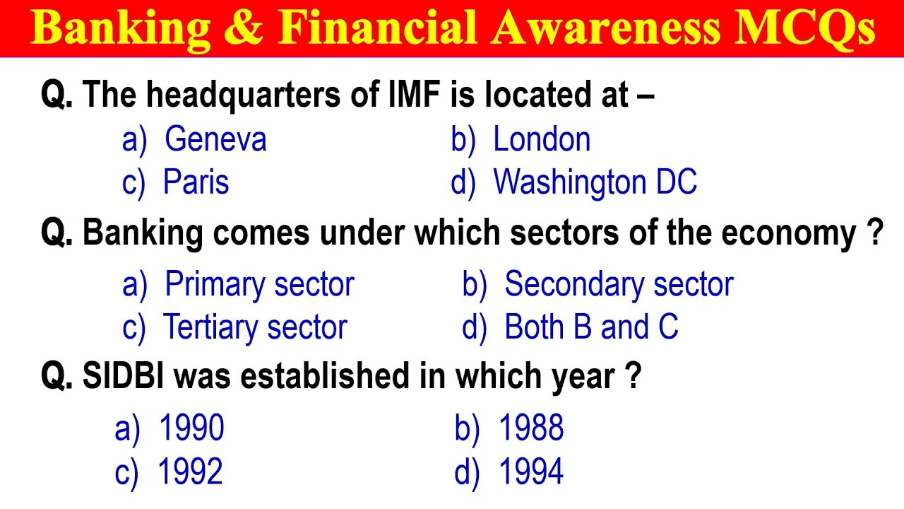 Essential Banking and Financial Awareness MCQs for Upcoming Exams ...
