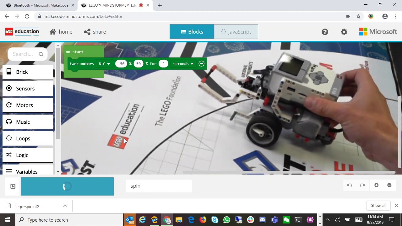 Download to EV3 via Bluetooth in MakeCode