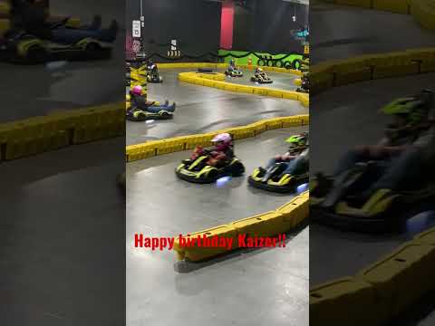 Go kart racing at the Hive trampoline park for Kaizer’s 9th birthday