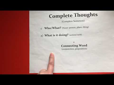 Complete Thoughts Instruction