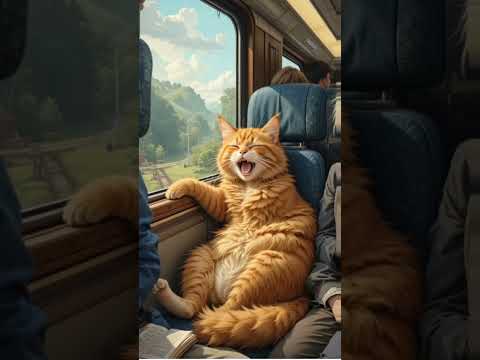 Orange Cat’s Cozy Train Ride