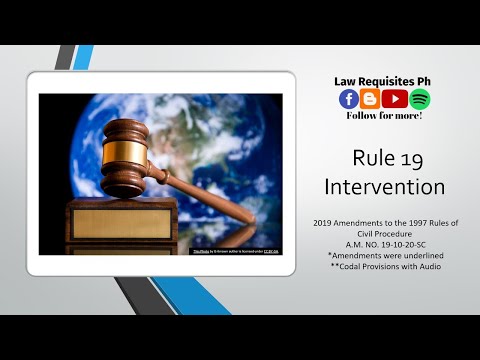 Rule 19 of the 2019 Revised Civil Procedure, Rules of Court, (A.M. NO. 19-10-20-SC) |Codal and Audio