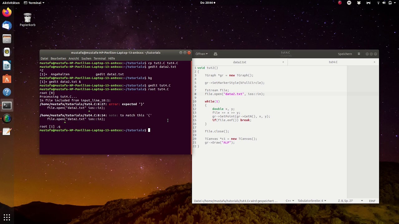 CERN ROOT Tutorial 6: Plotting Data File in Graph