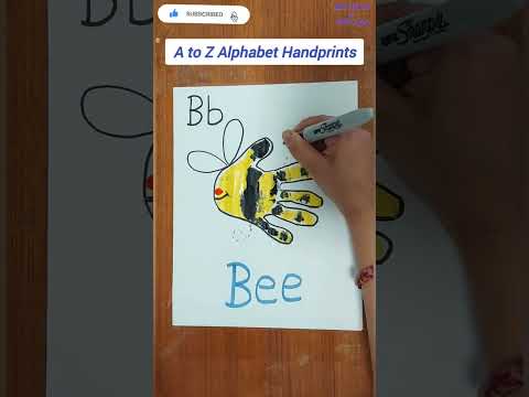 B for Bee 🐝🐝🖐️ Handprint Alphabet #crafts #activity #diy #preschool #kids #alphabet #drawing #art