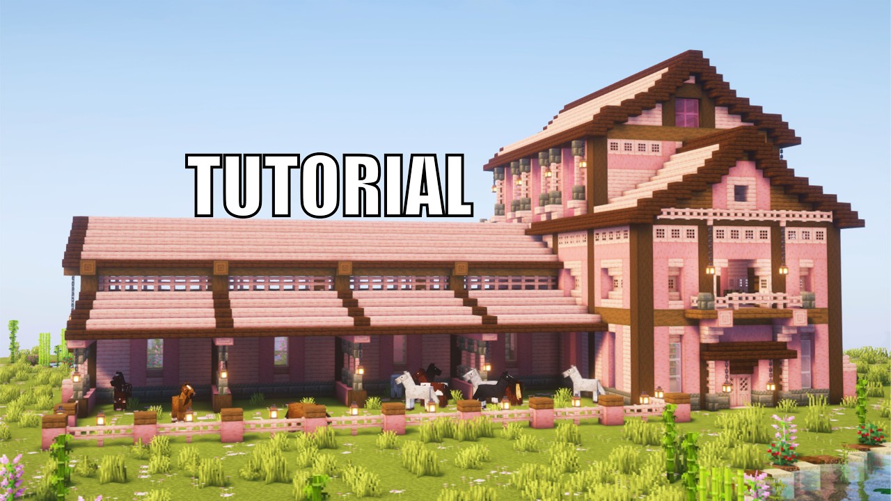 Minecraft: How to build Cherry Blossom Stables Tutorial - Minecraft ...