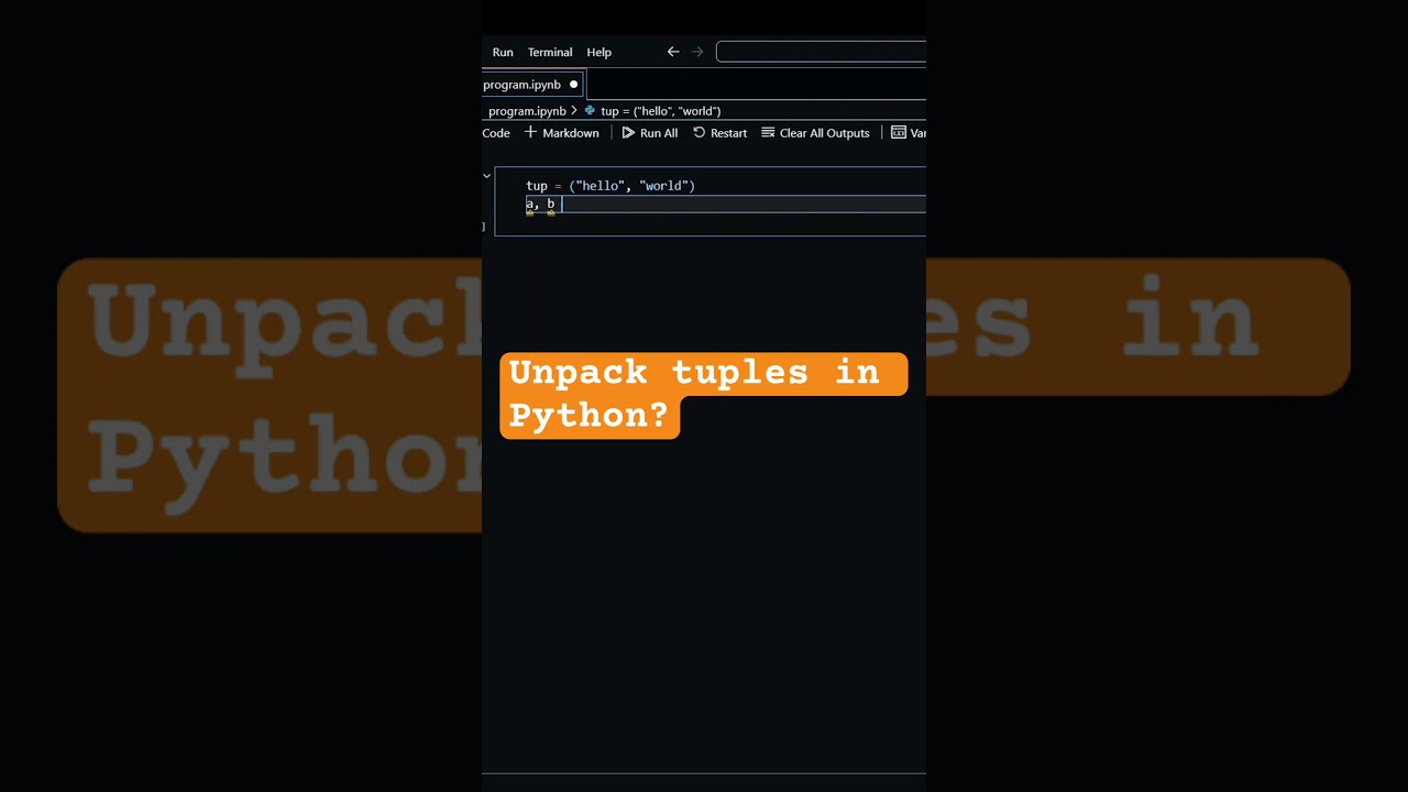 Quick Tuple Unpacking Python! #shorts #python #programming #coding #tuple