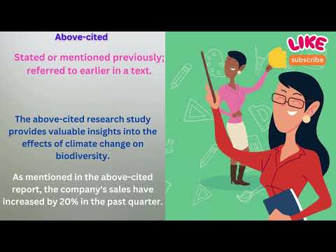 Above-cited Meaning in English With Example