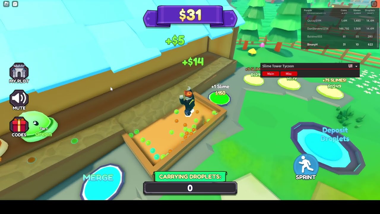 Slime Tower Tycoon Script | Exploit | Gui