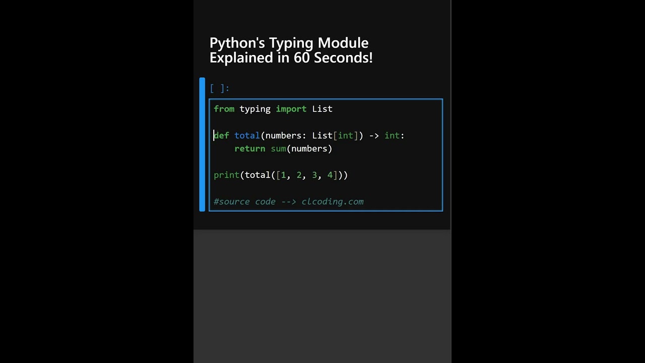 Python's Typing Module Explained in 60 Seconds!