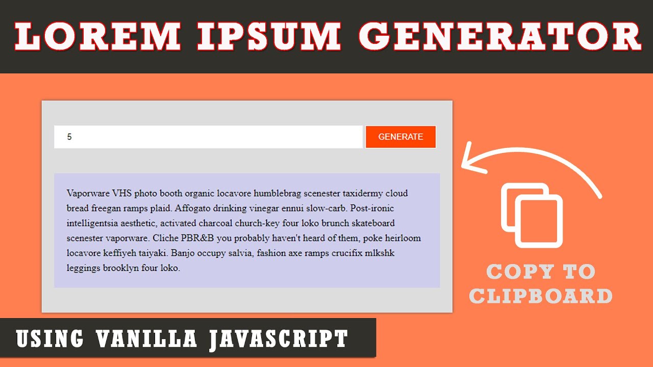Build Lorem API Using JavaScript Mini Projects |  Using Async & Await Fetch API Javascript