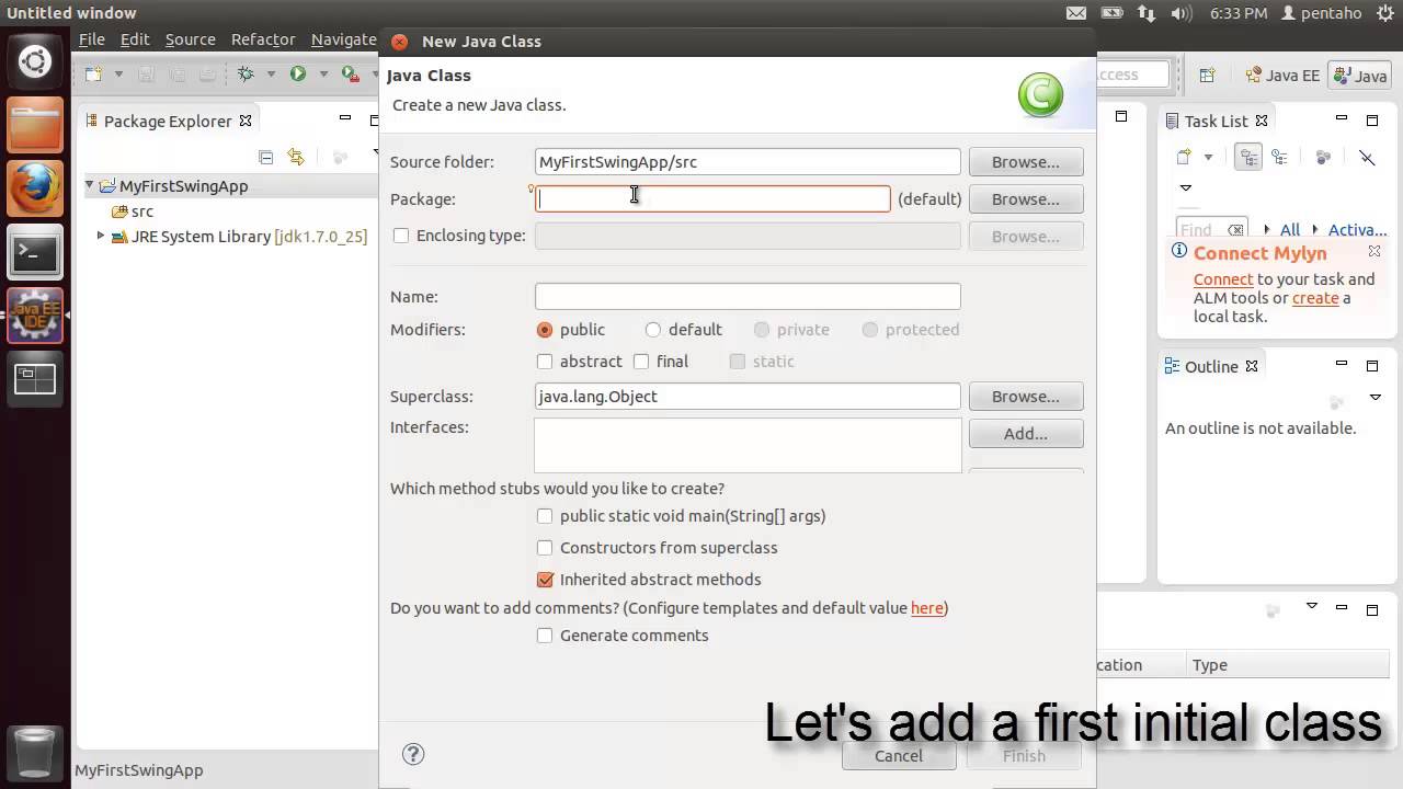 Howto develop a basic swing application in Java