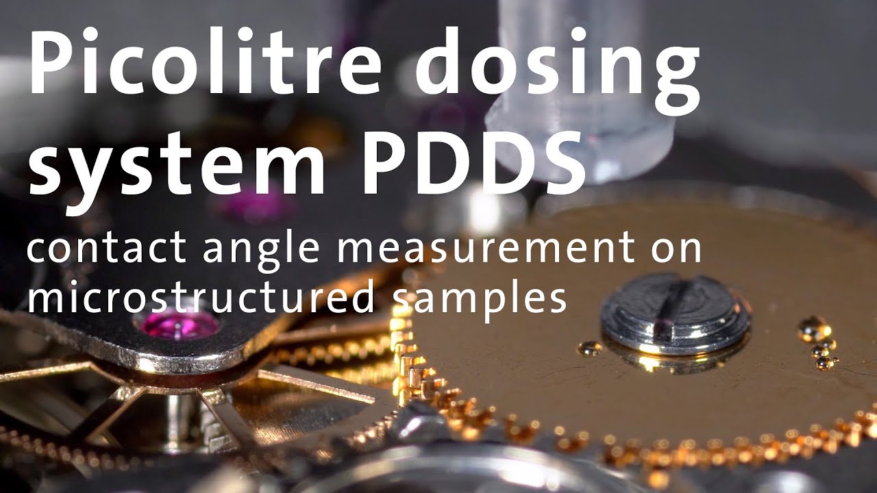 Picolitre Dosing System PDDS — contact angle measurement on microstructured samples