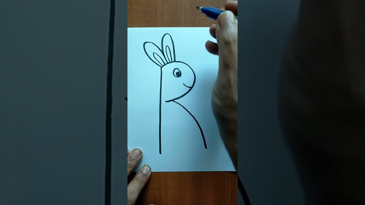 Easy Drawing With Letter R #shorts
