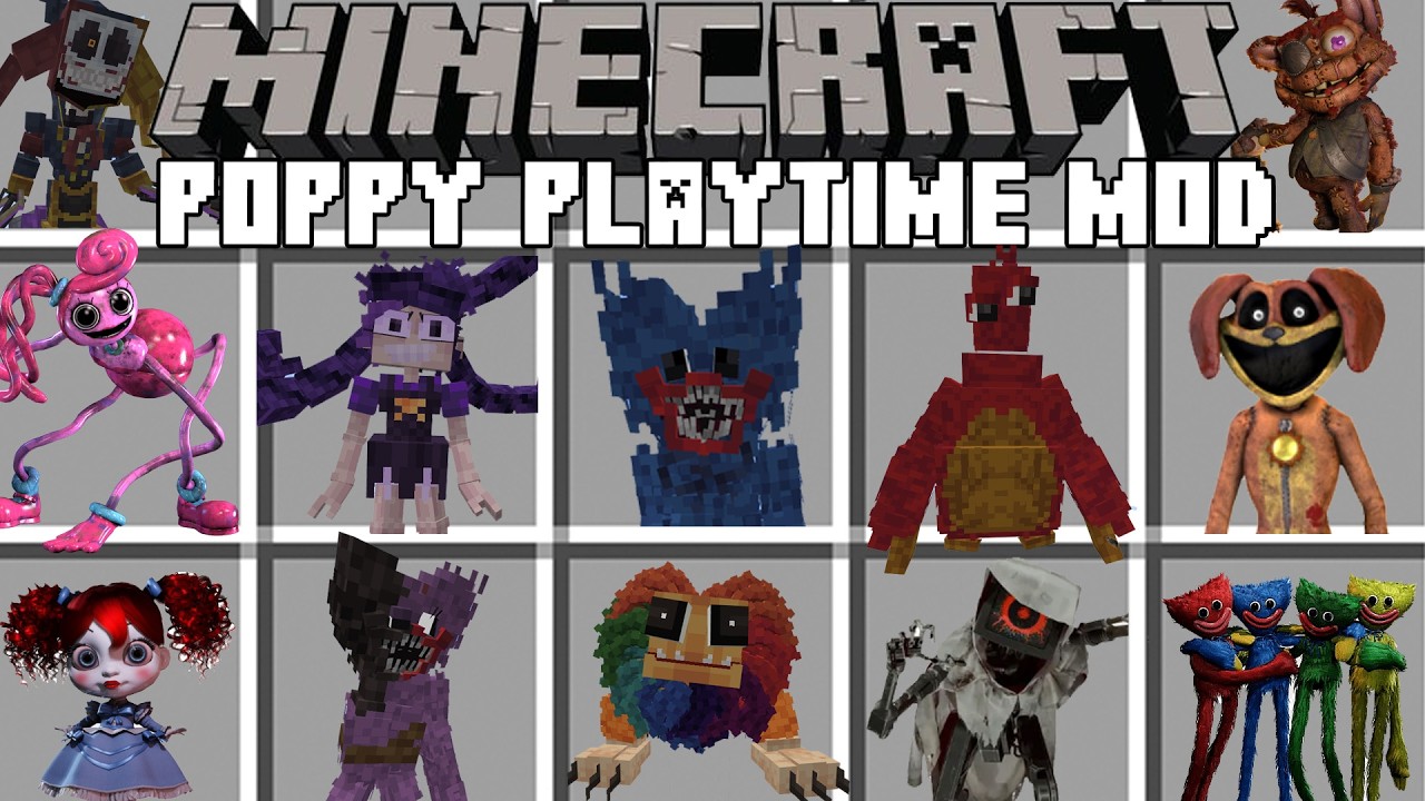 Minecraft POPPY PLAYTIME MOD / POPPY PLAYTIME CHAPTER 5 MOD! (Minecraft Mods)