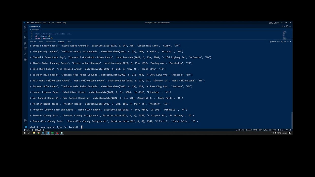 Excel to SQL database with Python