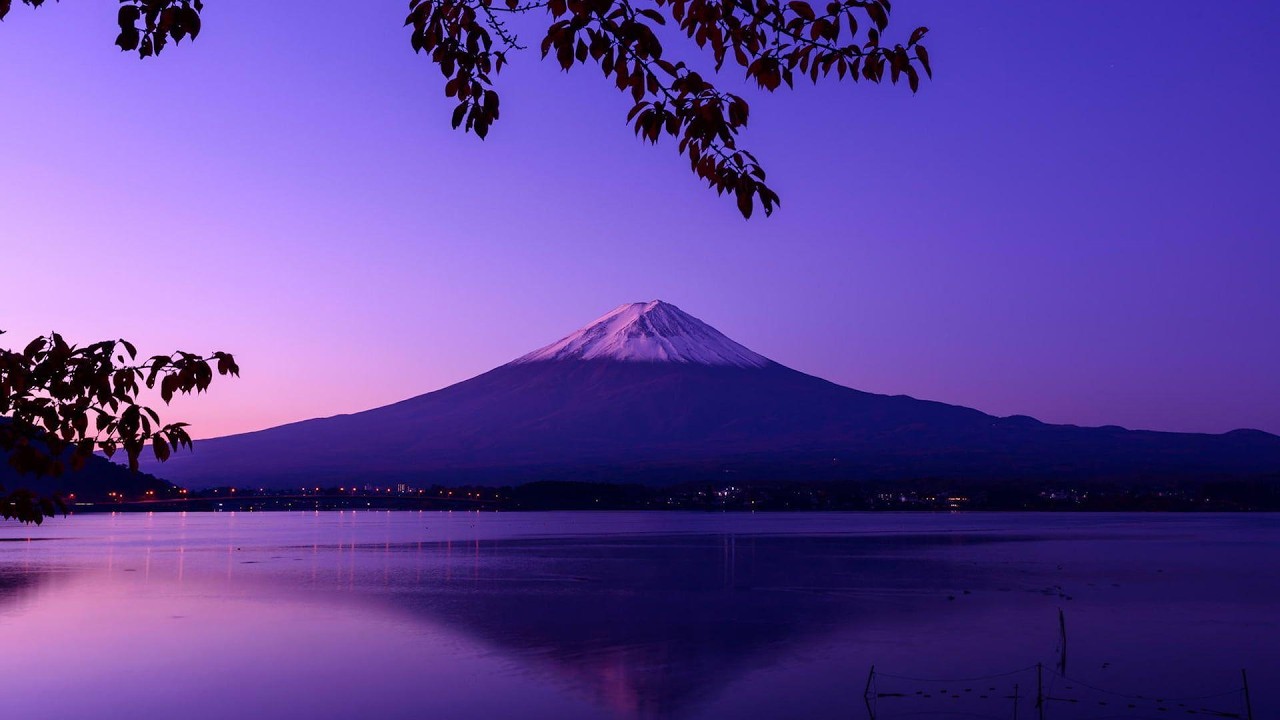 Purple Fuji Night Stars Live Wallpaper 4k 1080p