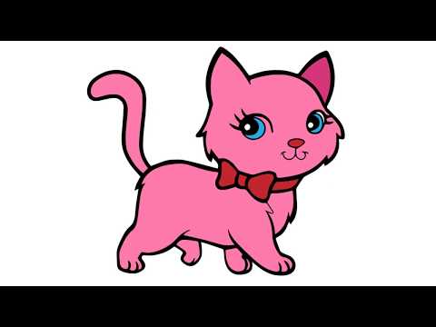 Coloring Cute Kitten - Coloring Pages for Toddlers