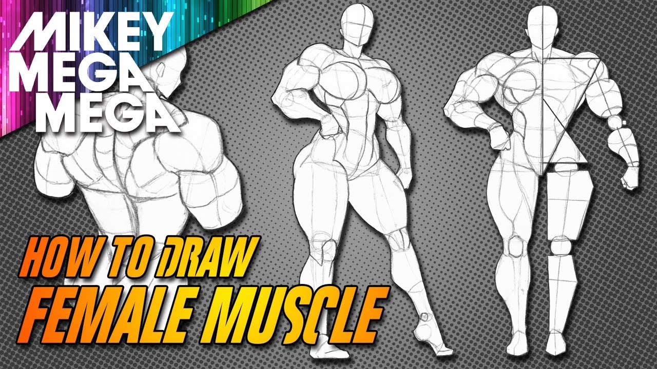SHE-HULK Muscle Women From Simple Shapes (How To Draw)