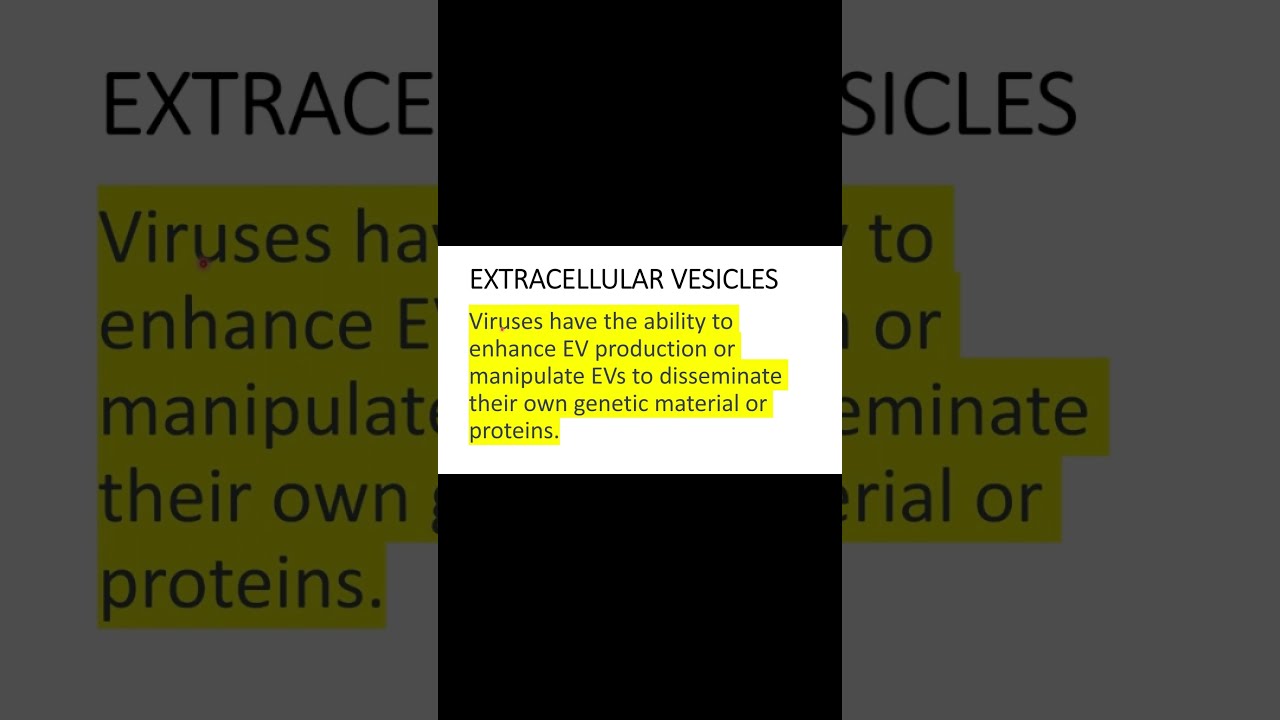 EXTRA CELLULAR VESICLES(Exosomes, Micro vesicles, Autophagosomes) A PROMISING IMMUNOTHERAPY#shorts