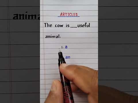 The cow is ___ useful animal || Use a / an /the || Articles || Determiners || Grammar