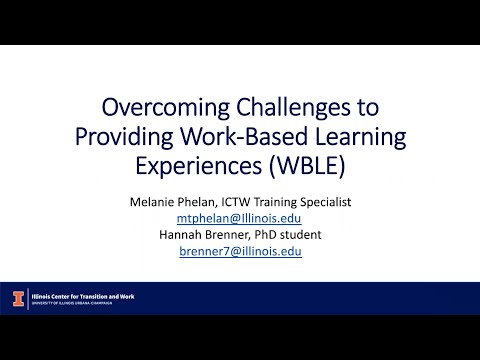Overcoming Challenges to Providing Work-Based Learning Experiences (WBLE)
