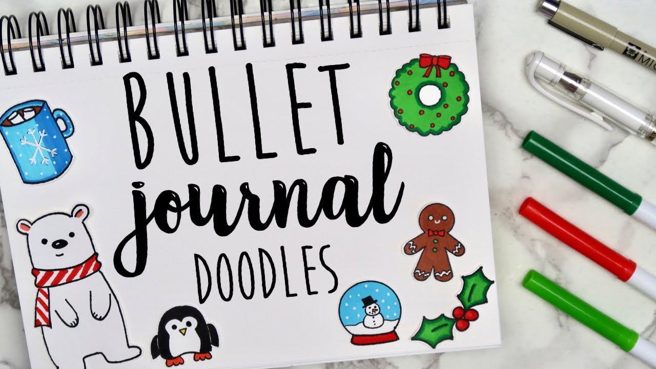 10 EASY Bullet Journal Doodles for Christmas! Drawing ideas to try when you're bored