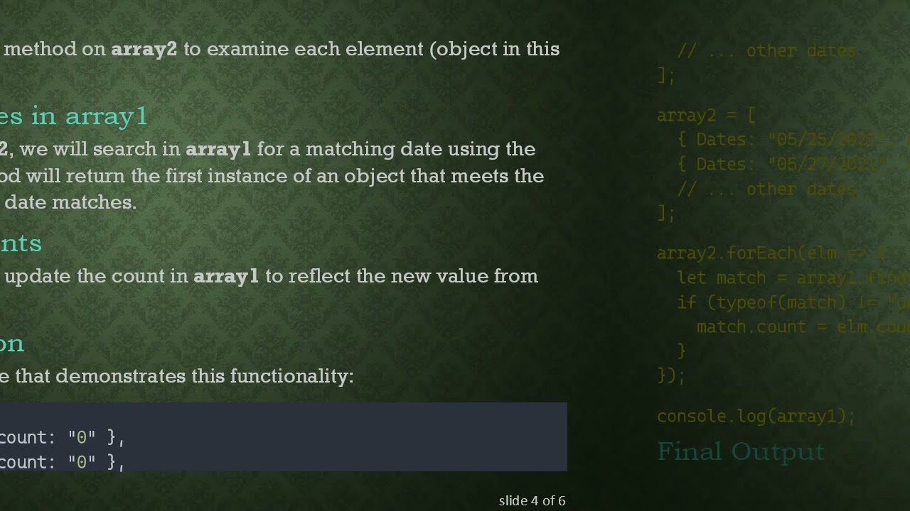 How to Replace Data in an Array Based on Matching Values