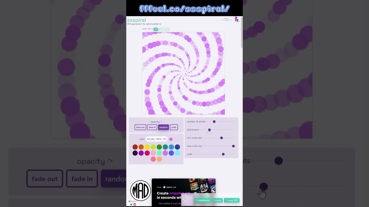 SVG Generator For Spiral Patterns | Free SVG Generators For Creators