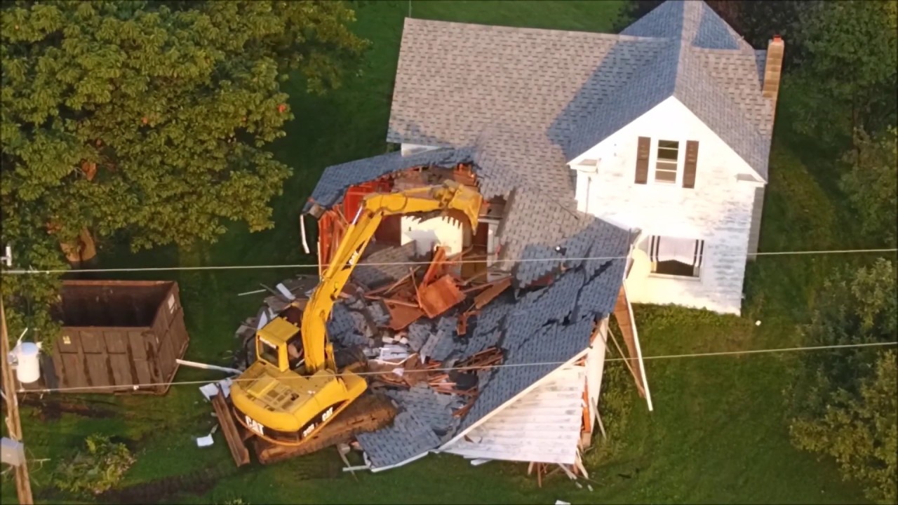 Advantage Excavating - Drone House Demolition