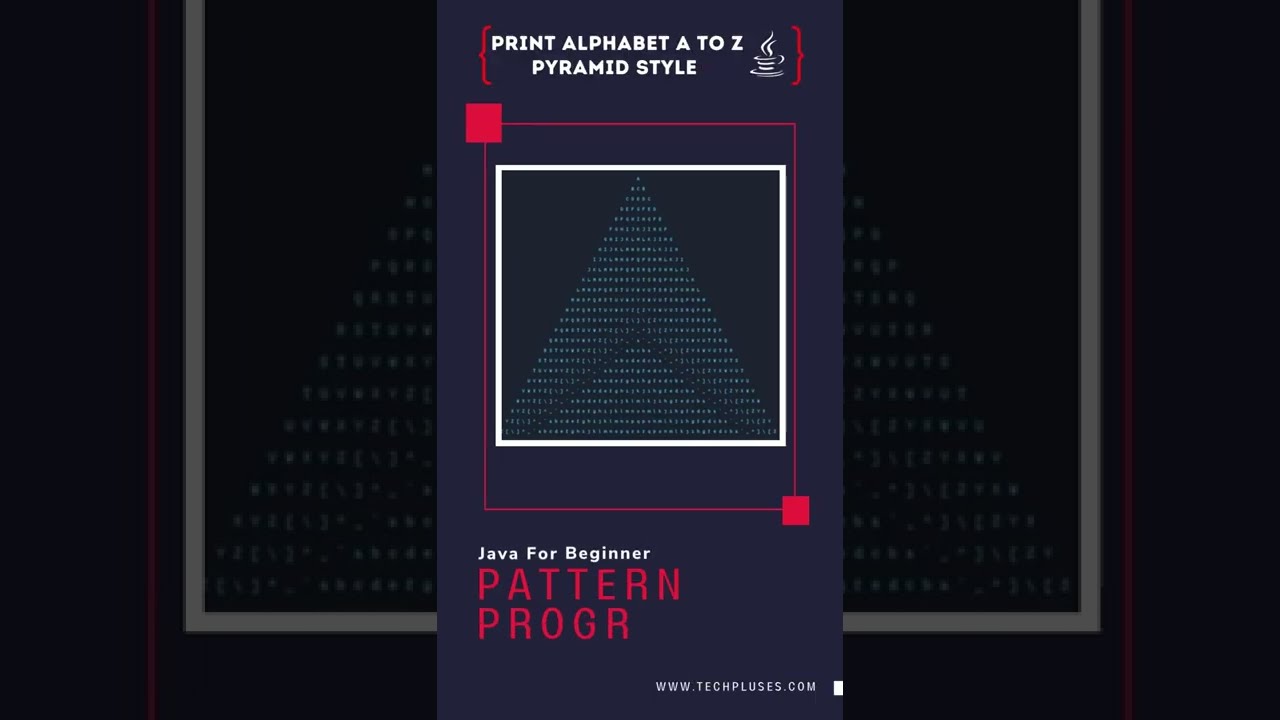 Print Alphabet A to Z Pyramid Style in java #Shorts #Coding