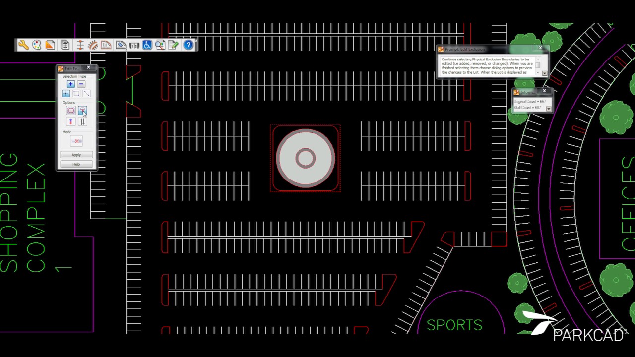 Parking lot design and layout software - ParkCAD