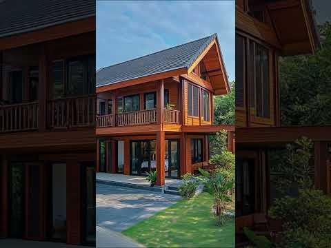 Desain rumah kayu tingkat minimalist modern