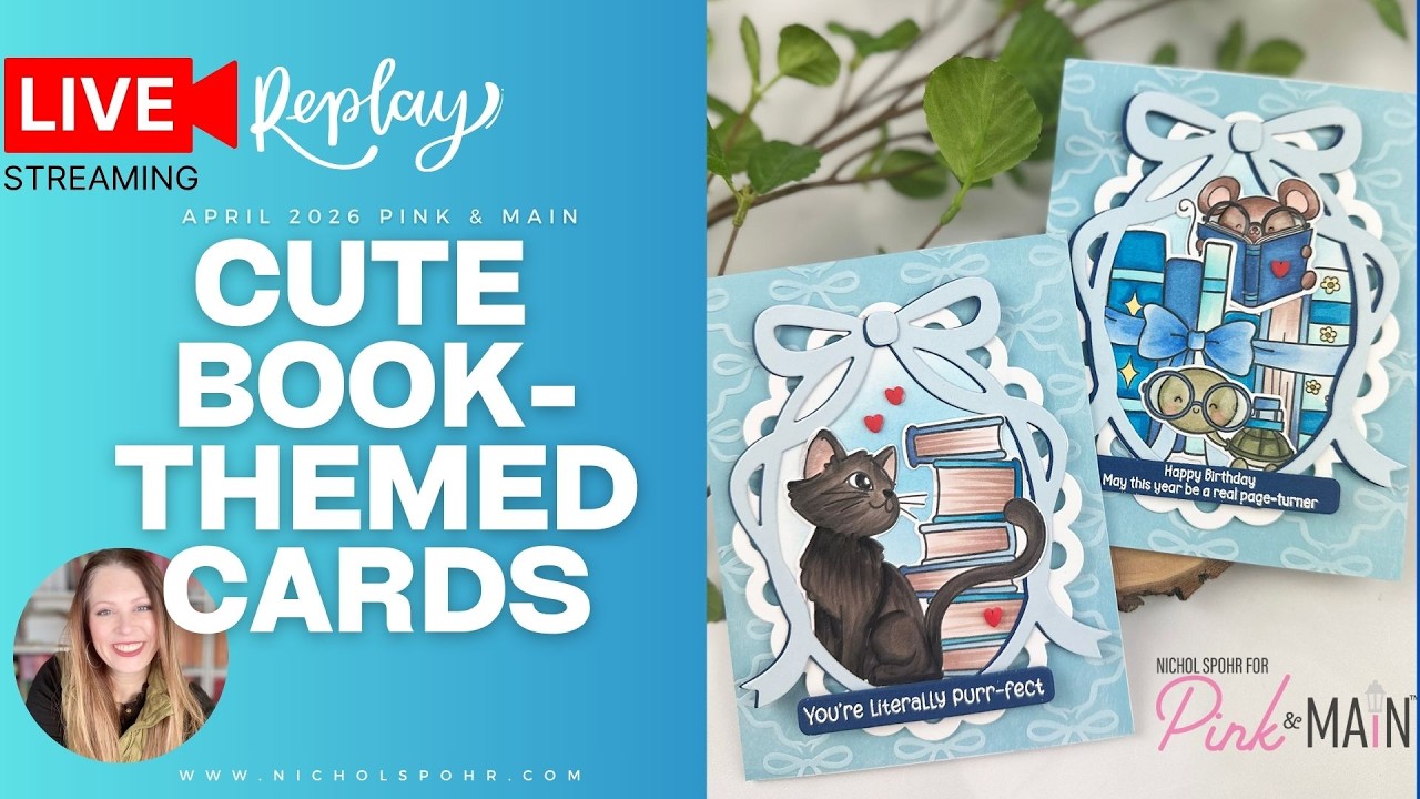 Cute Book-Themed Cards 📚 | Library Cards, Book Stacks & Critters | April Release Live