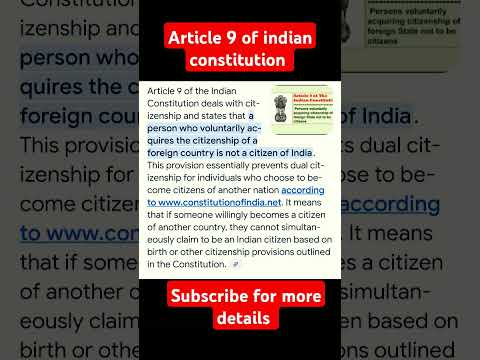 Article 9 of indian constitution #indianconstituion #ias #ips #upsc #staticgk #iaspreparation