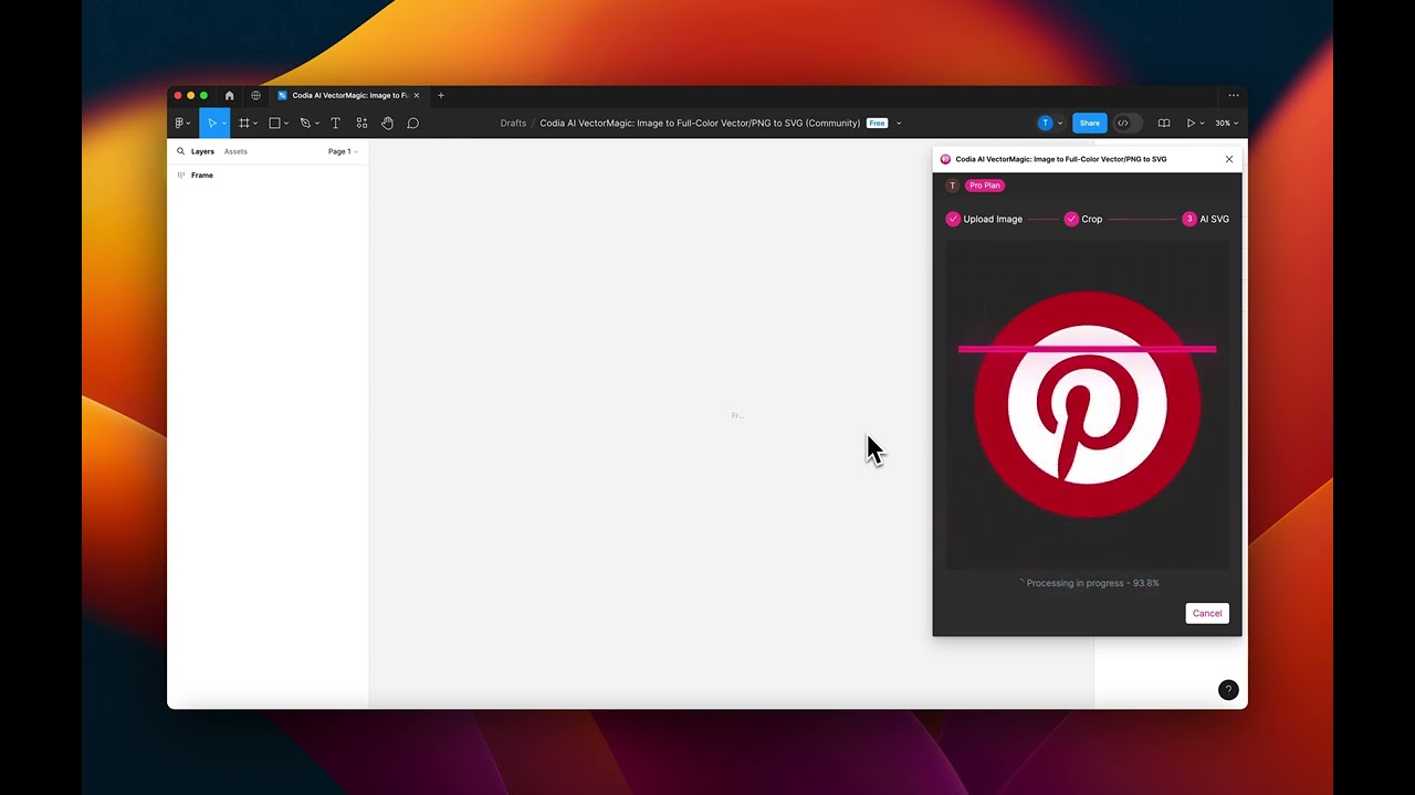 Codia AI VectorMagic: Pinterest Image to Full-Color Vector/SVG