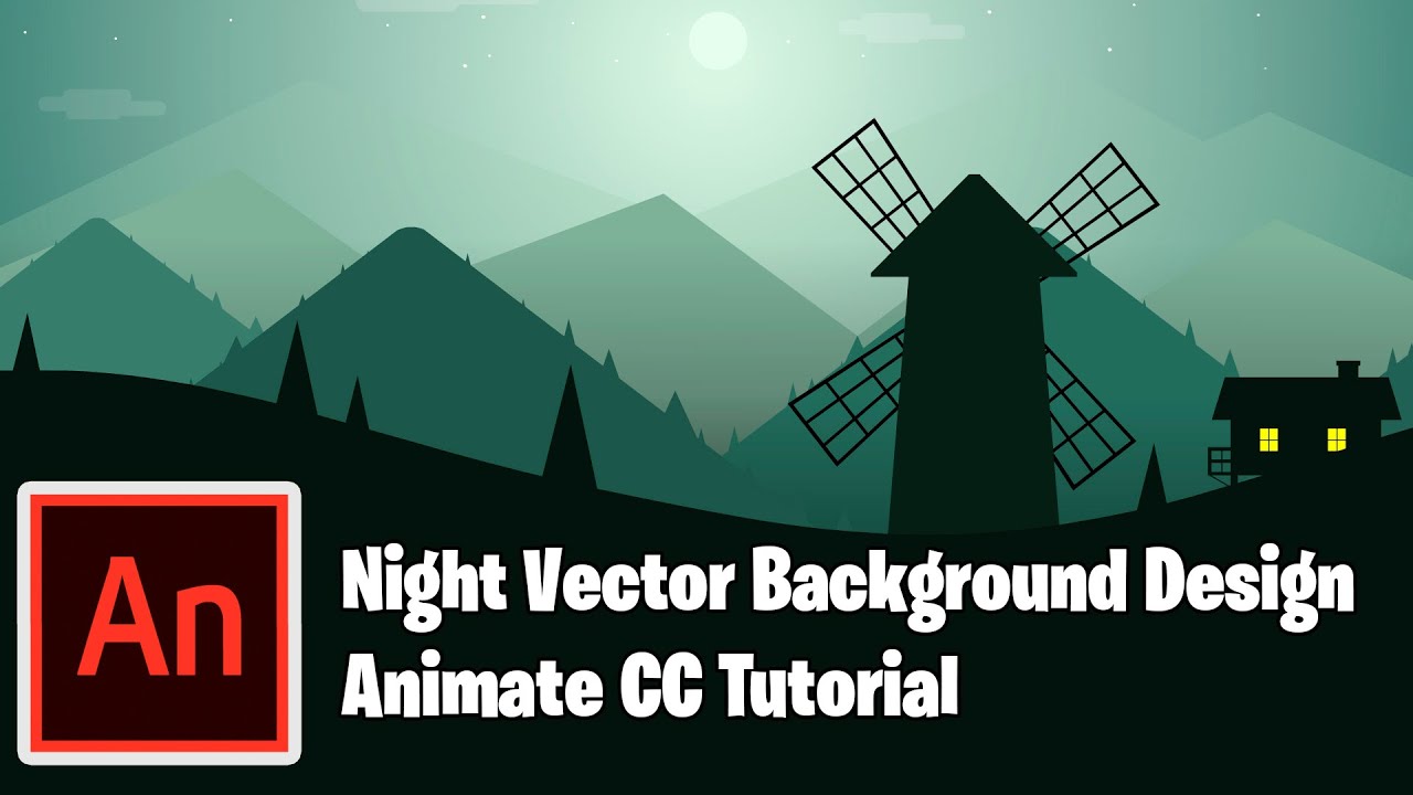 Night Vector Background Design | Adobe Animate CC Tutorial, 2d Background Design