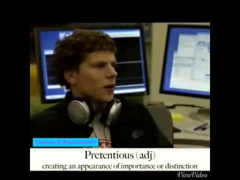 Learning English Word - Pretentious via The Social Network the movie