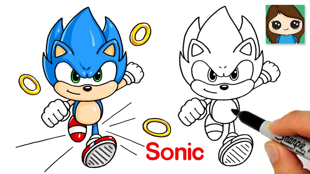How to Draw Sonic the Hedgehog Running In Action
